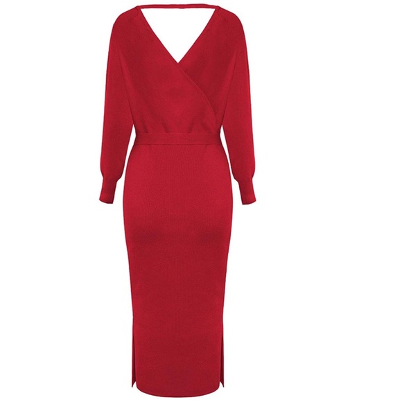 Dresses | Sexy Elegant Backless Bodycon Dress Slit Midi | Poshmark